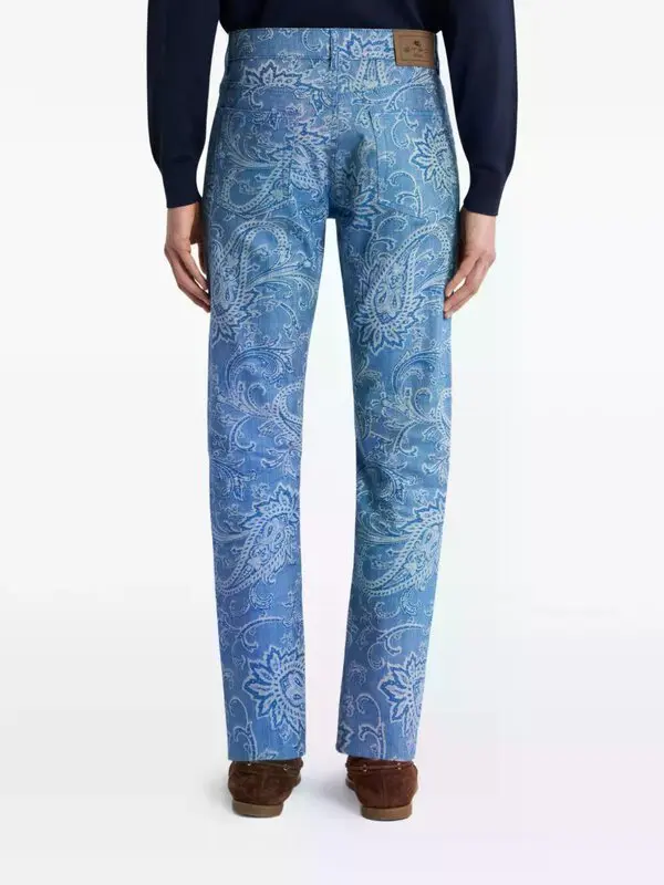 Etro Jacquard Paisley Denim Jeans