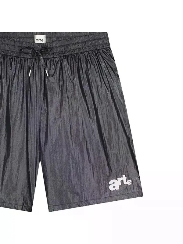 ARTE ANTWERP Logo Print Metallic Shorts