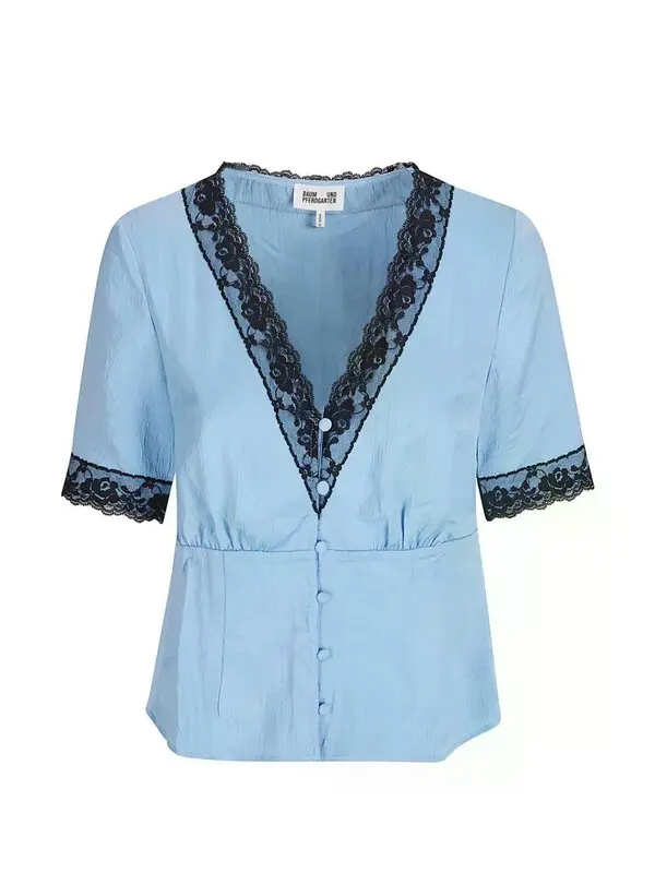 Baum Und Pferdgarten Melonie V-neck Top - Blue