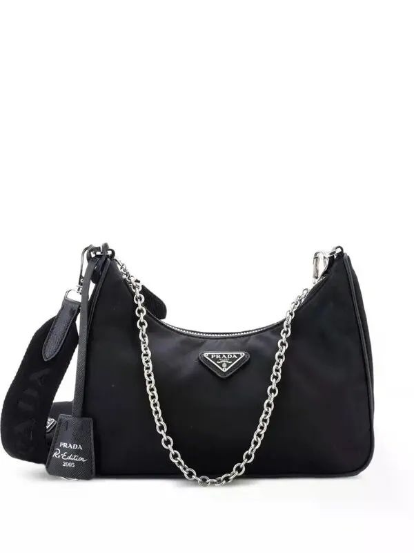 Prada Re-edition 2005 Tessuto Small Crossbody Bag - Black