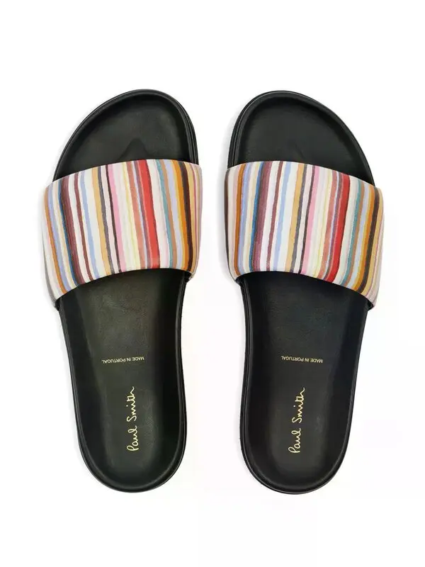 Paul Smith Bellagio Slides Striped Leather