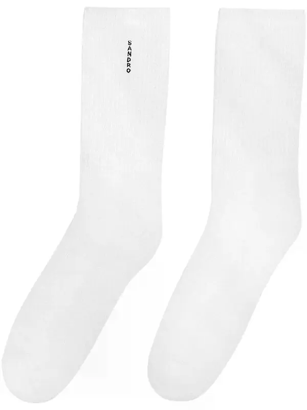 Sandro Logo-embroidered Socks - White