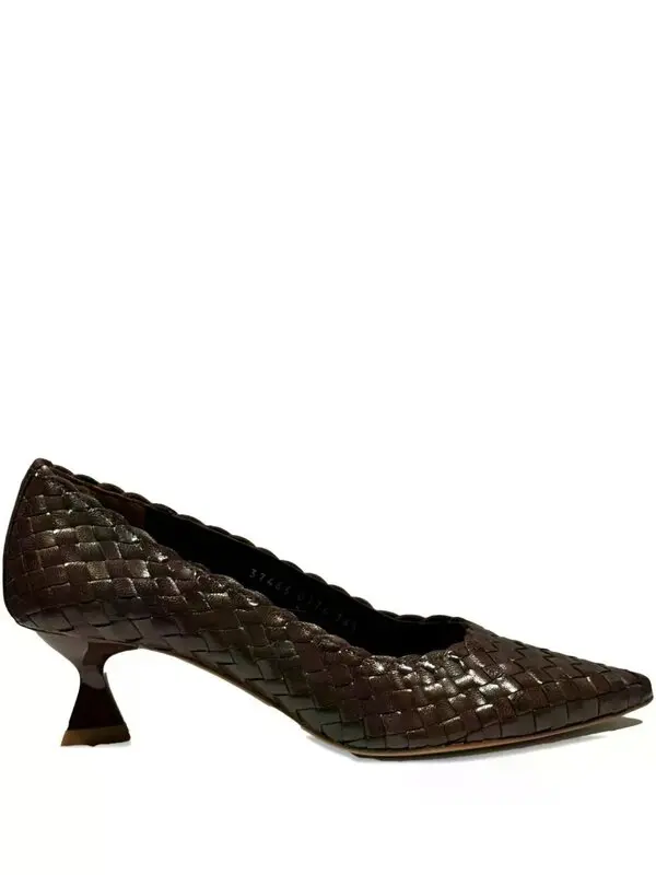 LA ROSE 50mm Carol Woven Pumps - Brown
