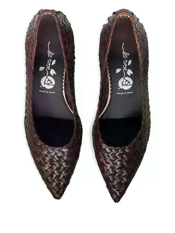 LA ROSE 50mm Carol Woven Pumps - Brown