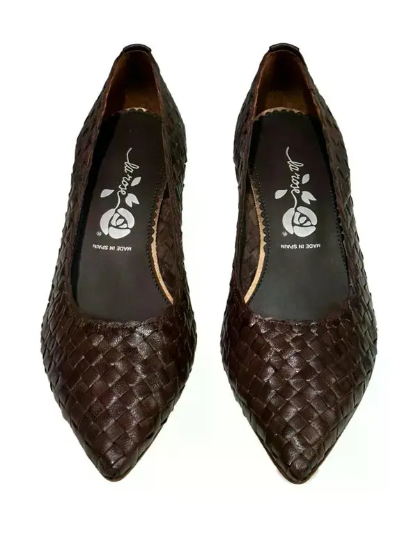 LA ROSE 50mm Carol Woven Pumps - Brown