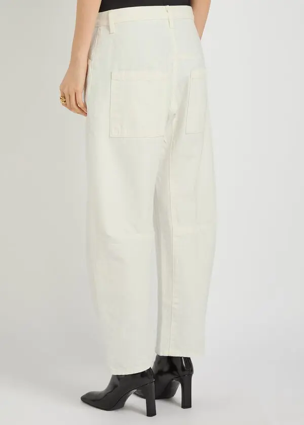 NILI LOTAN Shon Barrel-leg Jeans - Cream