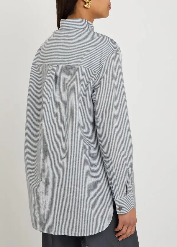 Max Mara Striped Linen-blend Shirt
