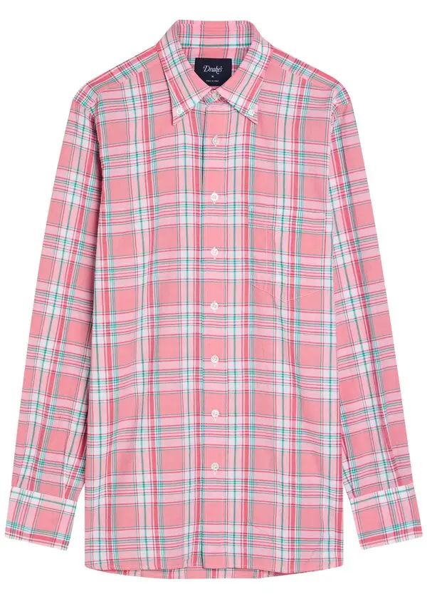 DRAKE'S Plaid Cotton Shirt