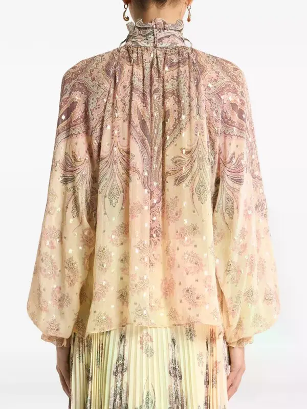 Etro Silk Blouse With Scarf And Placed Print