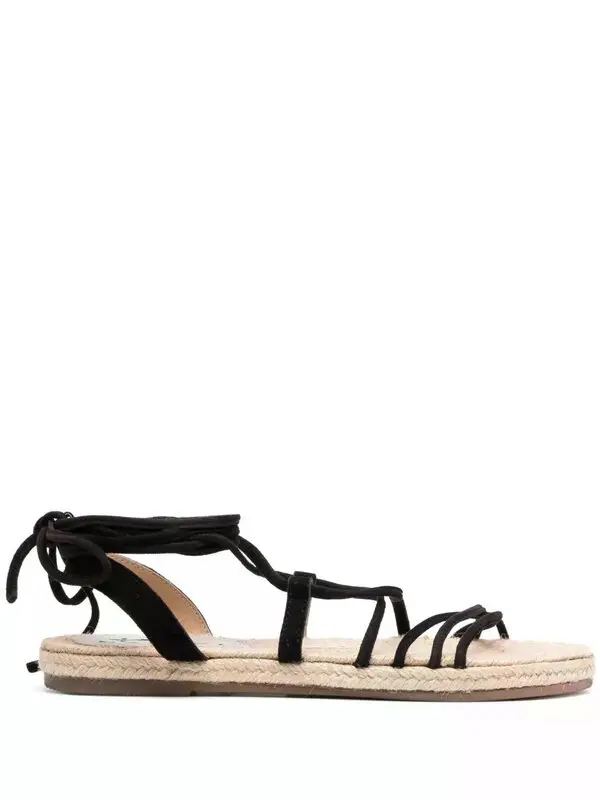 Manebí Tie-fastening Flat Sandals - Black