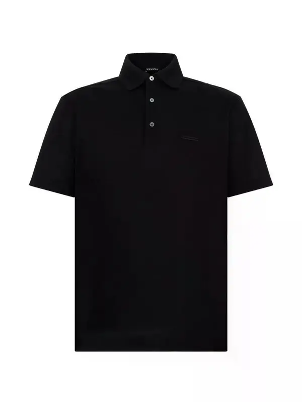 Zegna Patch Polo Shirt - Black