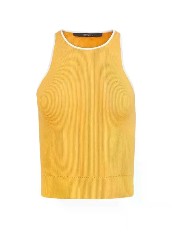 TOCCIN Avery Ribbed-trim Tank Top - Yellow