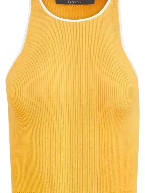 TOCCIN Avery Ribbed-trim Tank Top - Yellow