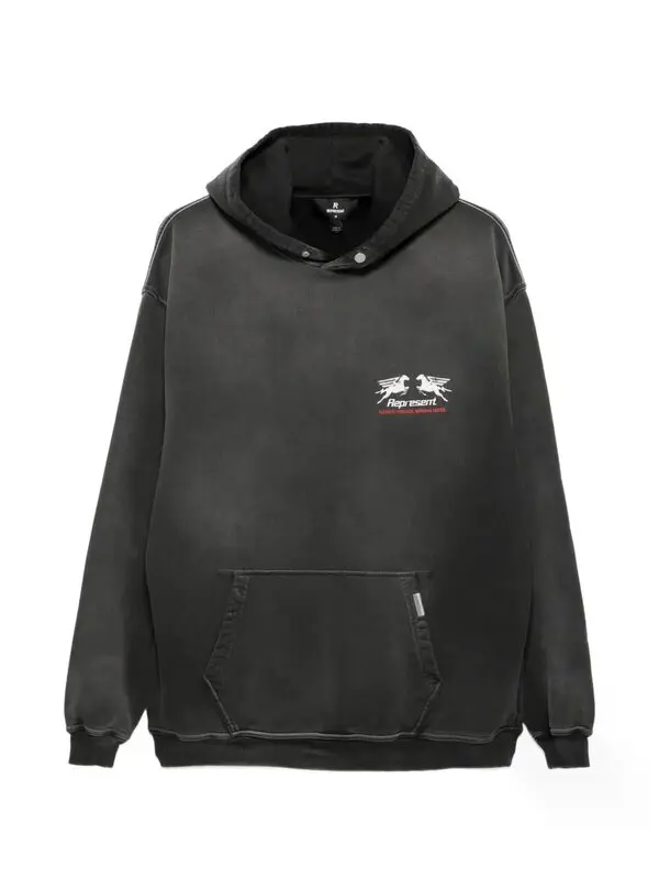 REPRESENT Graphic-print Hoodie - Black
