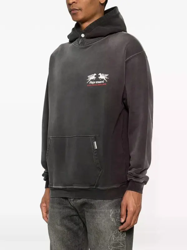 REPRESENT Graphic-print Hoodie - Black