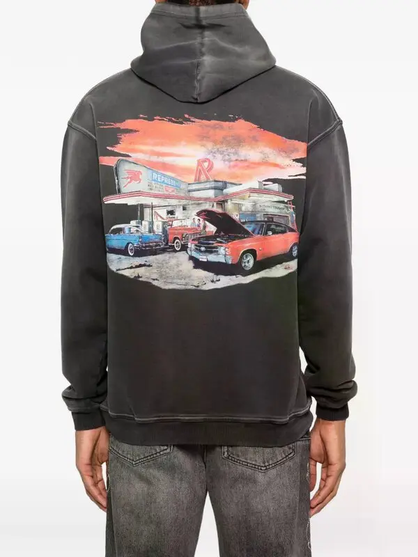 REPRESENT Graphic-print Hoodie - Black