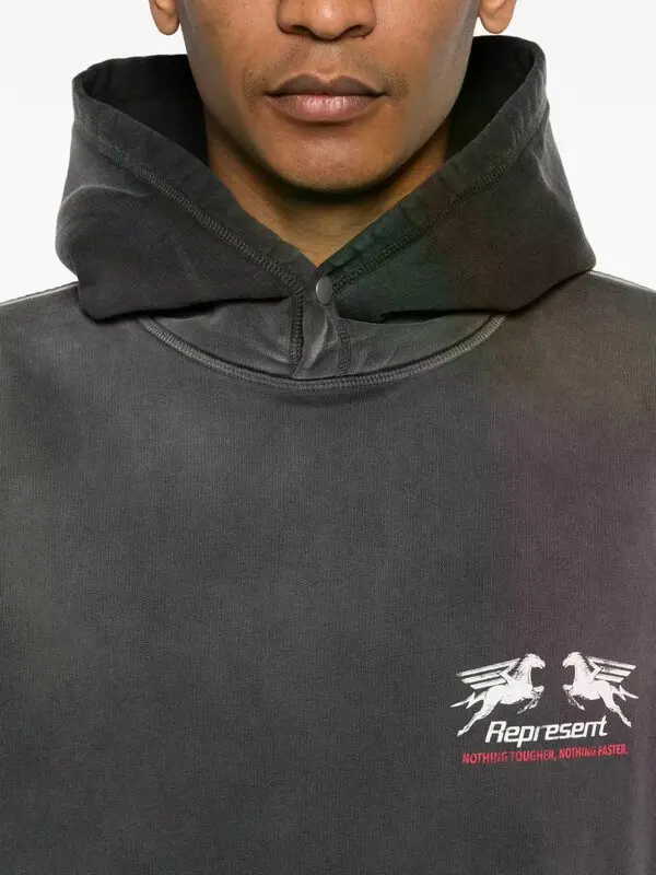 REPRESENT Graphic-print Hoodie - Black