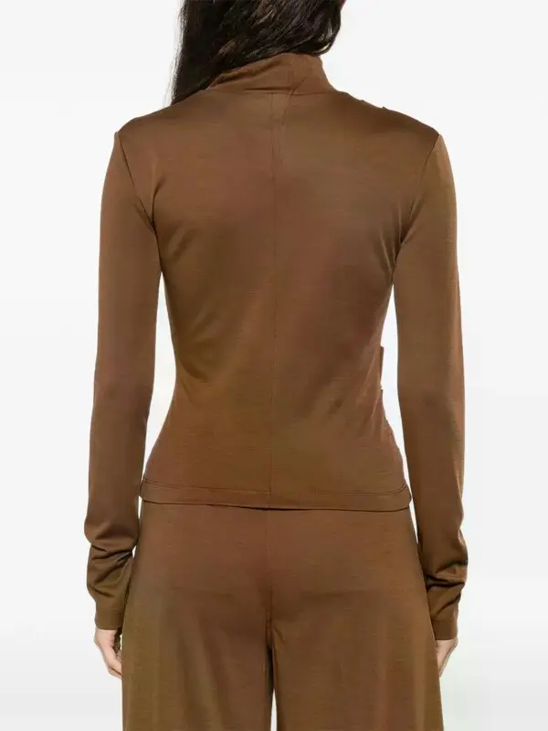 Max Mara Orme Draped Turtleneck Top
