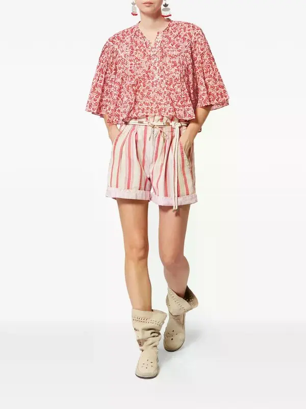 MARANT ETOILE Veelia Floral-print Top - Red