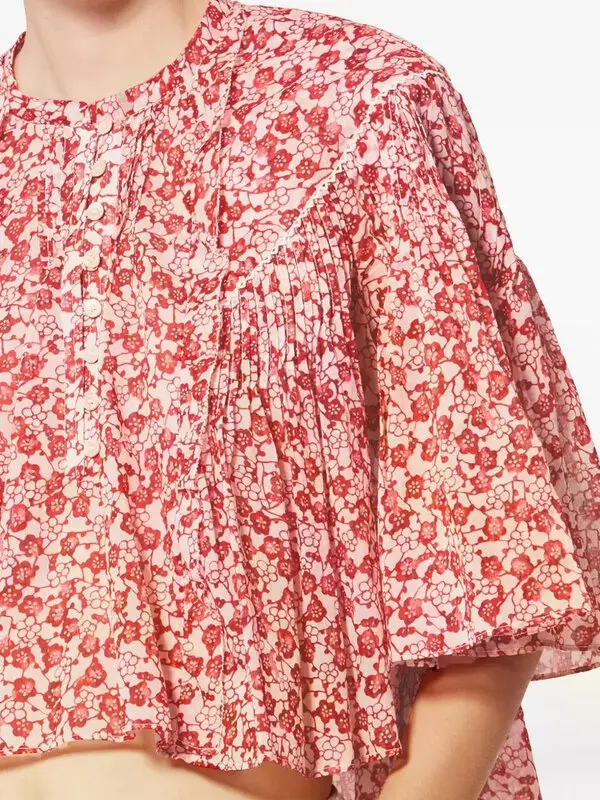 MARANT ETOILE Veelia Floral-print Top - Red