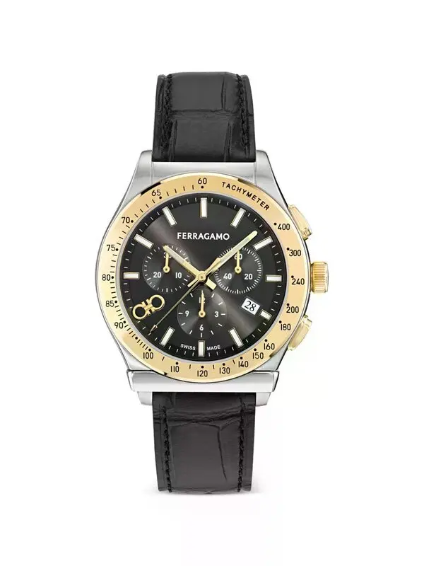 FERRAGAMO 1927 Chrono 42mm Watch - Black