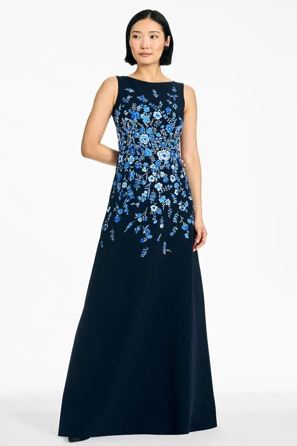 Sachin & Babi Razia Gown - Dark Midnight