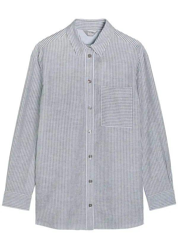 Max Mara Striped Linen-blend Shirt