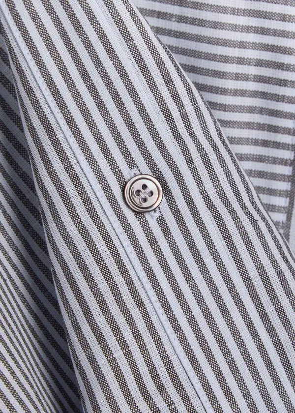 Max Mara Striped Linen-blend Shirt