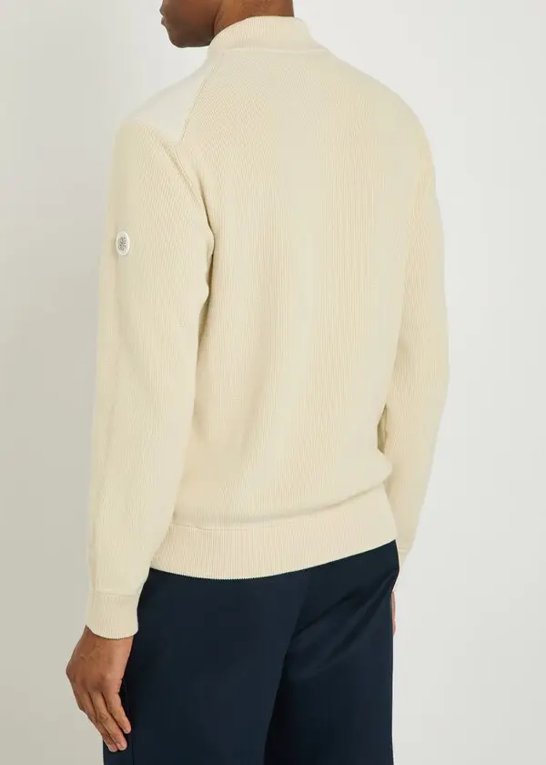 BOSS Quilted Knit Cotton And Shell Jacket - Beige