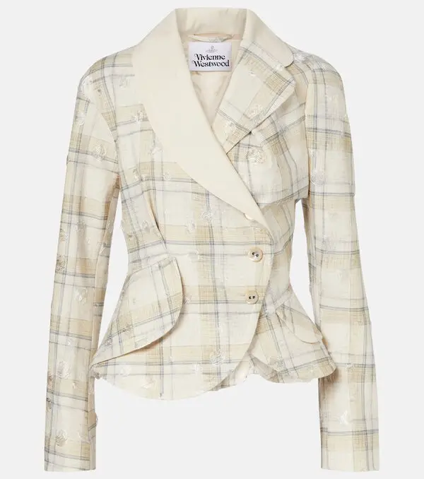 VIVIENNE WESTWOOD Stormy Tartan Cotton-blend Jacket - White