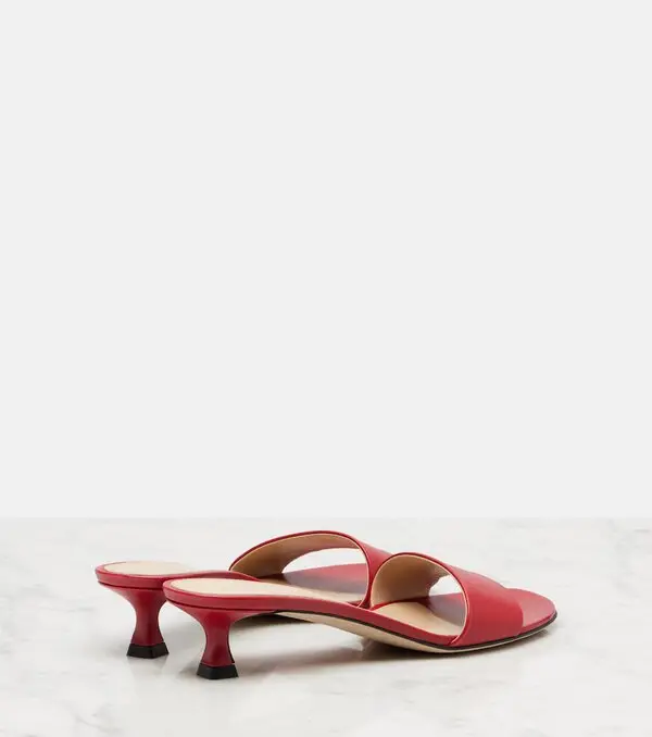 THE ROW Leather Slides - Red