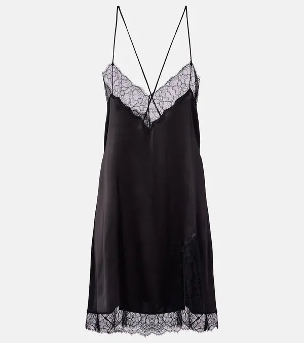 Dolce & Gabbana Silk And Cotton-blend Satin Slip Dress - Black