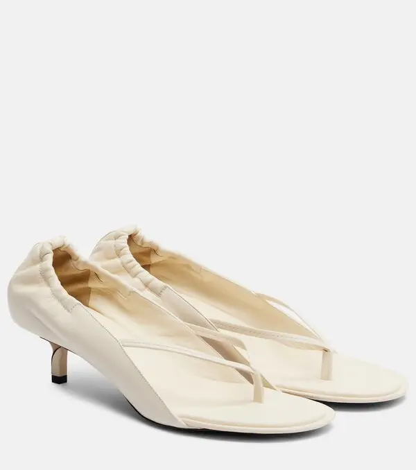 Jacquemus Leather Thong Sandals - White