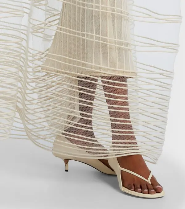 Jacquemus Leather Thong Sandals - White