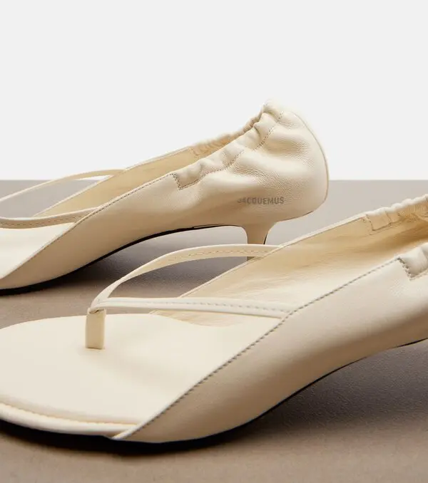 Jacquemus Leather Thong Sandals - White