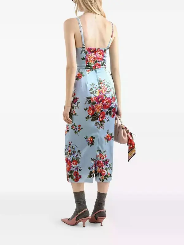 faithfull the brand blue midi dress Faithfull | Women's Aurelia Midi Dress Amaryllis Floral Blue - Final Sale main image 1