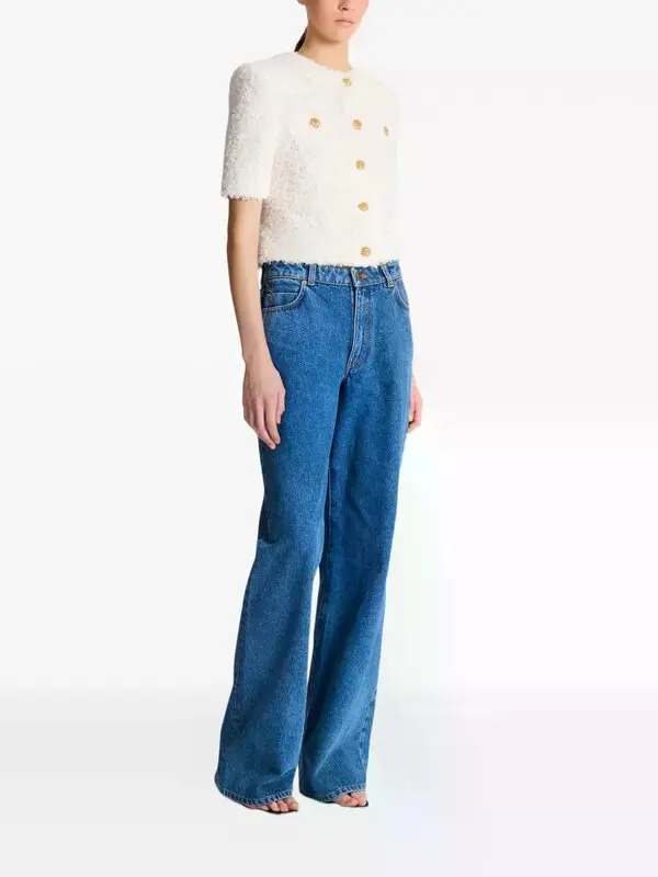 Balmain Dotted Tweed Cropped Cardigan - Neutrals