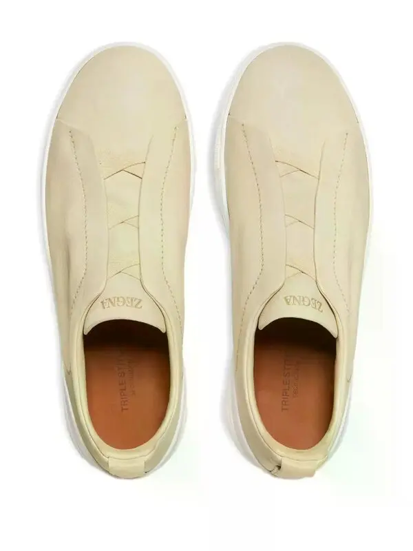 Zegna Triple Stitch Slip-on Sneakers - Neutrals