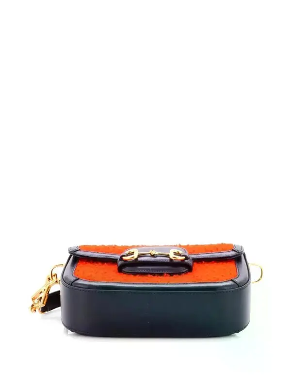 Gucci Horsebit 1955 Wool Mini Shoulder Bag - Red