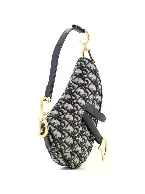 Dior Saddle Handbag Oblique Canvas Mini Shoulder Bag - Blue