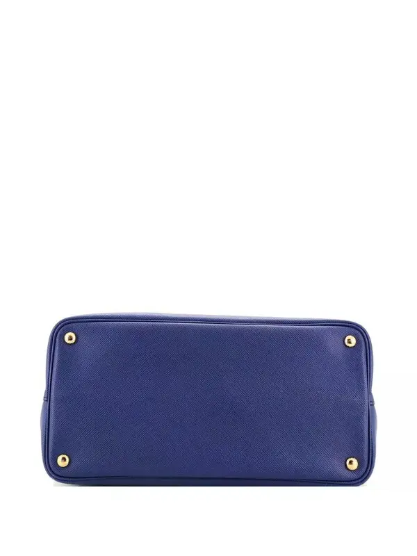 Prada Cuir Double Saffiano Leather Medium Tote Bag - Blue