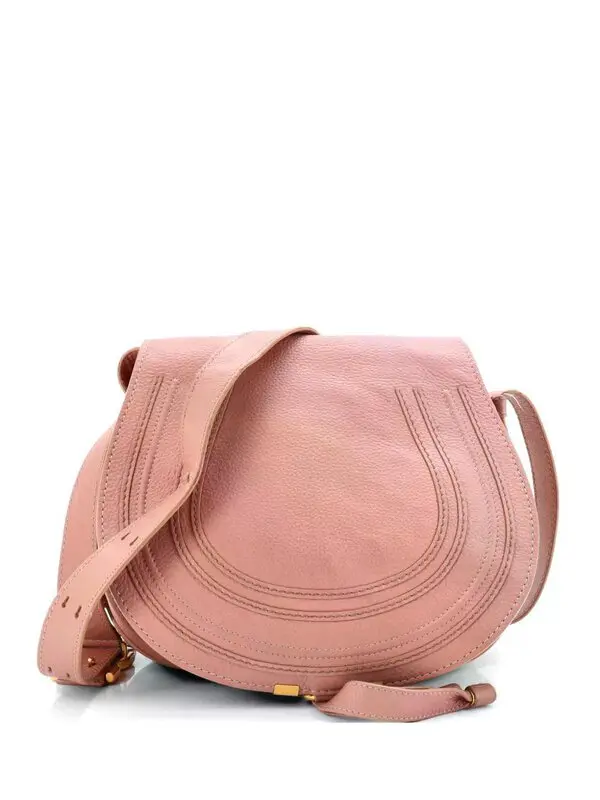Chloé Marcie Saddle Bag Leather Medium - Pink
