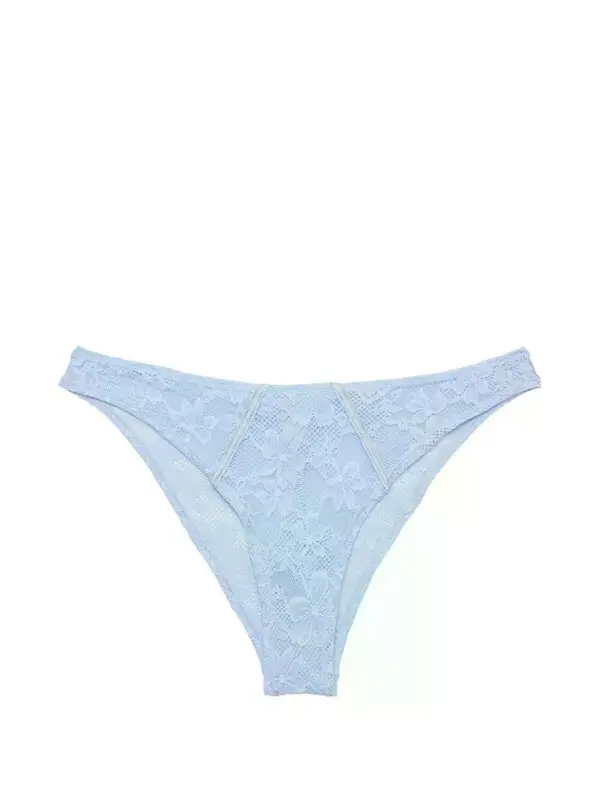 FLEUR DU MAL Le Stretch Lace Thong - Blue