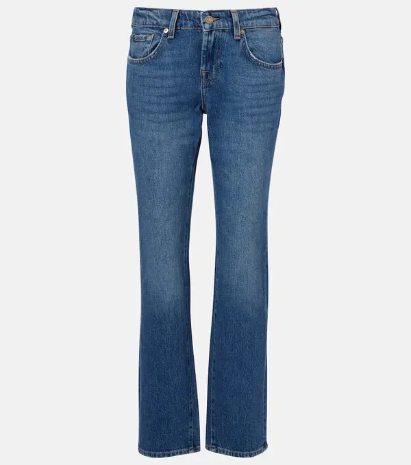 7 For All Mankind Low Cigarette Slim Jeans - Blue