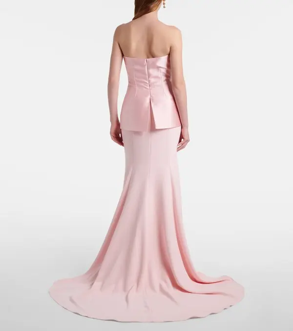 Solace London Alia Strapless Satin Gown