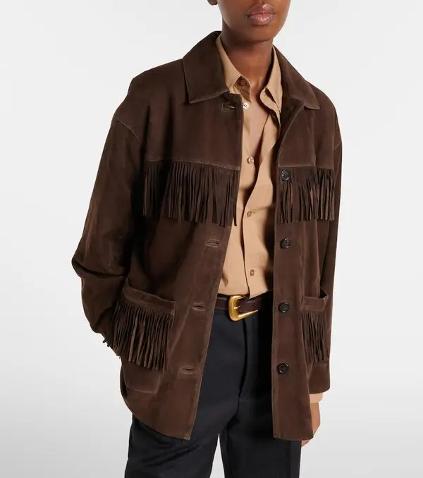 NILI LOTAN Foudre Fringed Suede Jacket