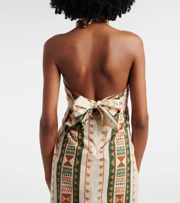 Johanna Ortiz Centro Del Cielo Printed Cotton Midi Dress - Beige