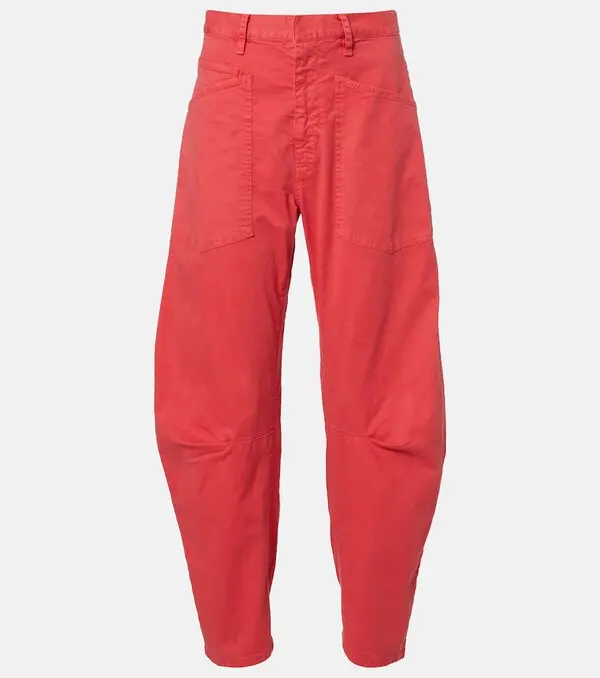 NILI LOTAN Shon Barrel-leg Pants - Red