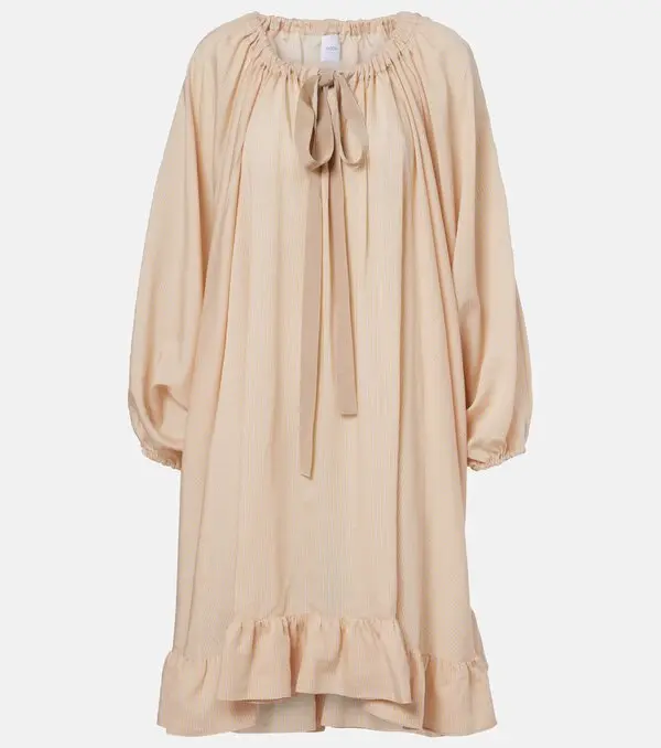 PATOU Striped Midi Dress - Beige