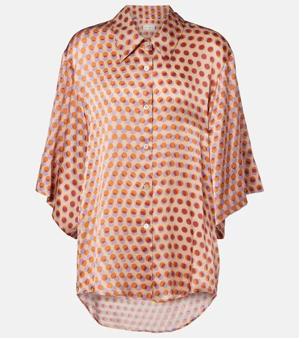 Dries Van Noten Polka-dot Silk Shirt - Pink